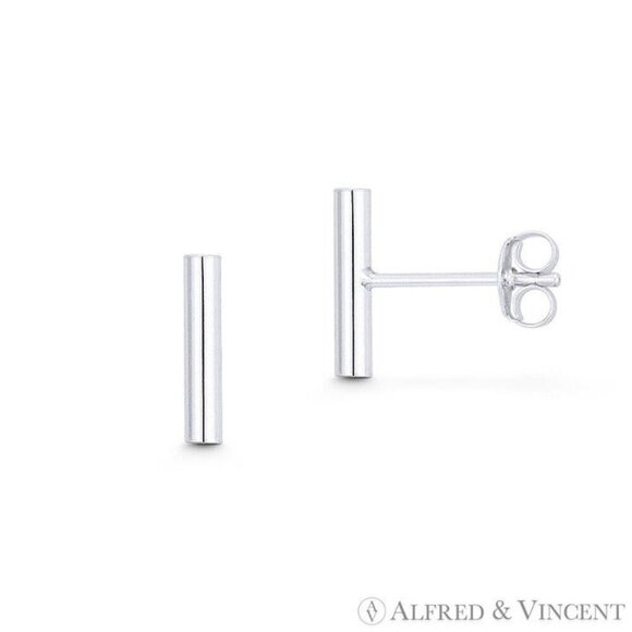 Alfred & Vincent | Jewelry | Straight Cylinder Bar Earplug Stud ...